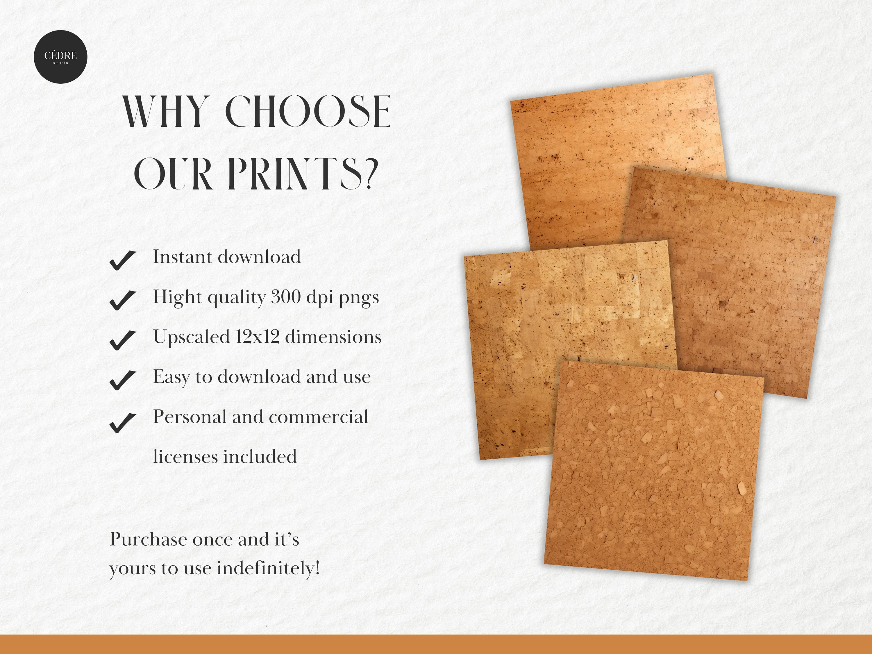 Cork Digital Papers, Cork Digital Patterns, Natural Cork Fabric Digital ...