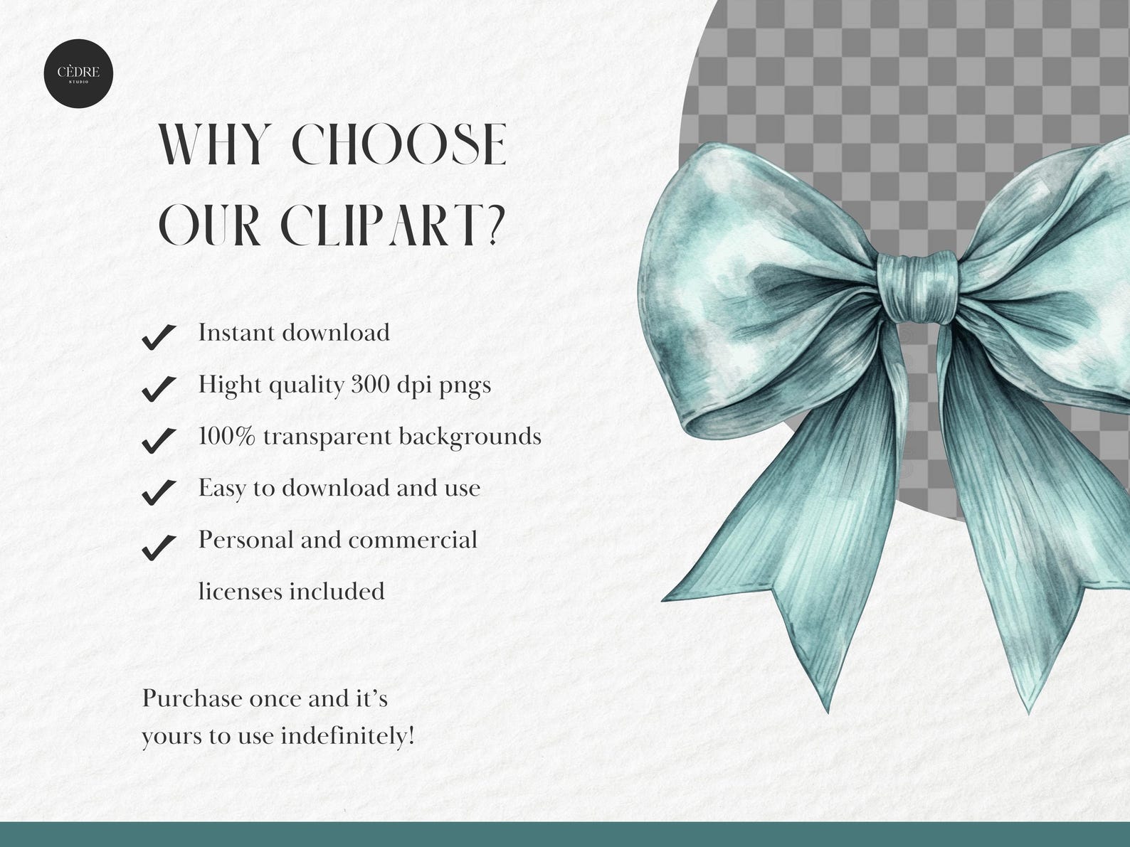 Watercolor Pastel Teal Bow Clipart, Light Teal Bows, Soft Teal Ribbon ...