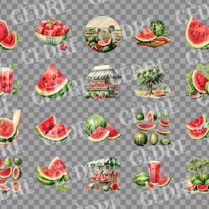 Watercolor Watermelon Clipart, Refreshing Watermelons Clipart, Summer ...