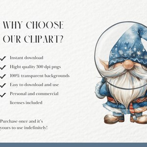 Watercolor Winter Gnome Clipart, Cute Whimsical Gnomes, Fairytale, Snow ...