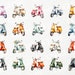 Watercolor Vespas Clipart, Italian Vespa Clipart, Electric Scooter ...