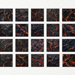 Molten Lava Digital Papers, Black Red Magma Digital Background, Digital ...