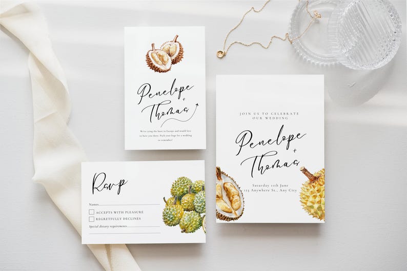 Watercolor Durian Clipart, Tropical Exotic Market Fruit Illustration ...