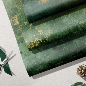 Green and Gold Digital Textures, Green and Golden Digital Papers ...