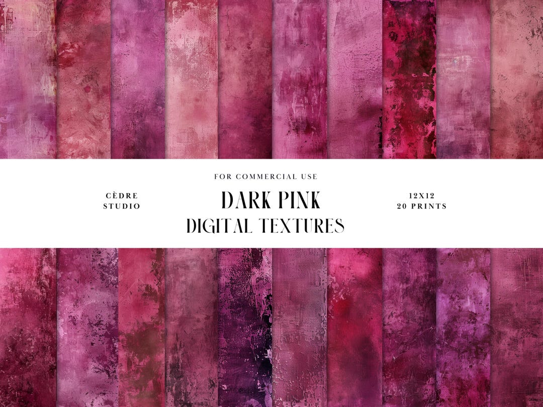 Dark Pink Digital Textures, Watercolor Paper Digital Papers, Digital ...