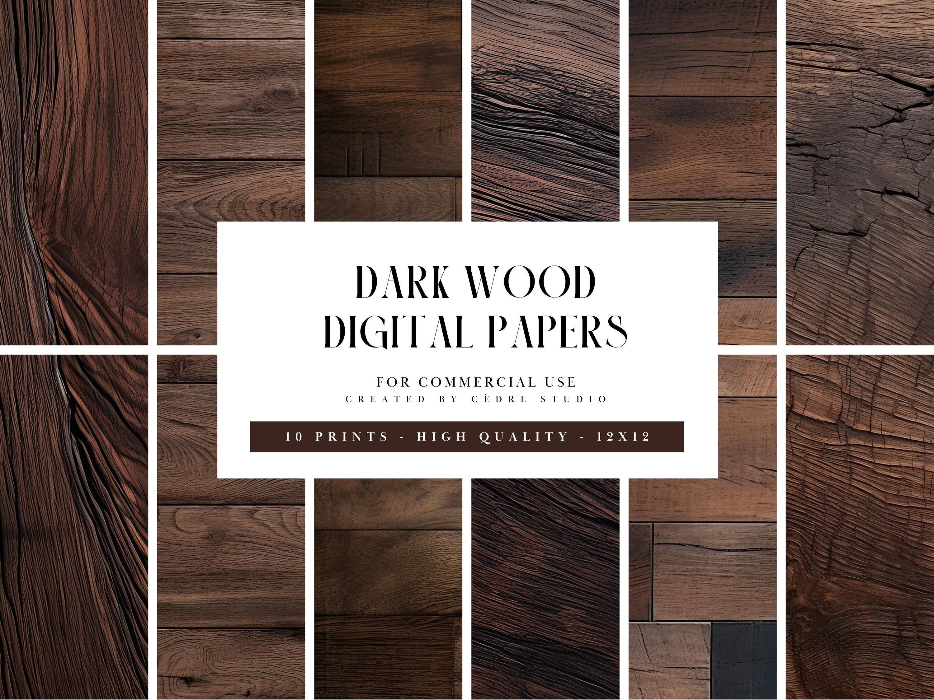 Dark Wood Digital Papers, Dark Wood Digital Patterns, Dark Wooden ...