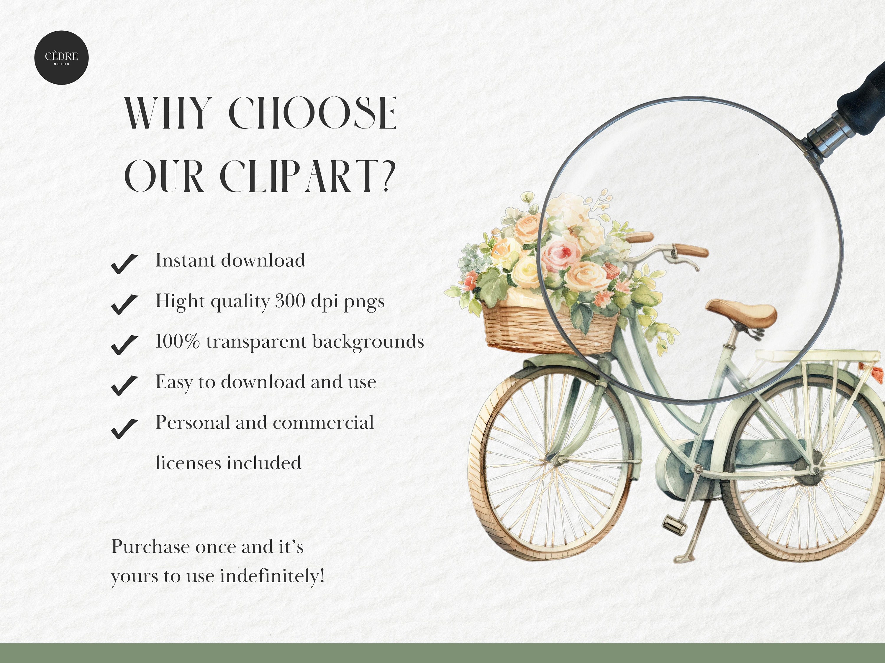 Watercolor Pastel Bicycles Clipart, Cute Bikes Clipart, Dutch Bike ...