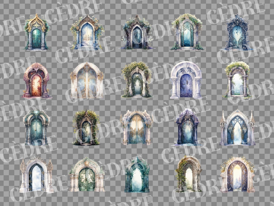 Watercolor Magic Portal Clipart, Celestial Magical Portals Clipart ...
