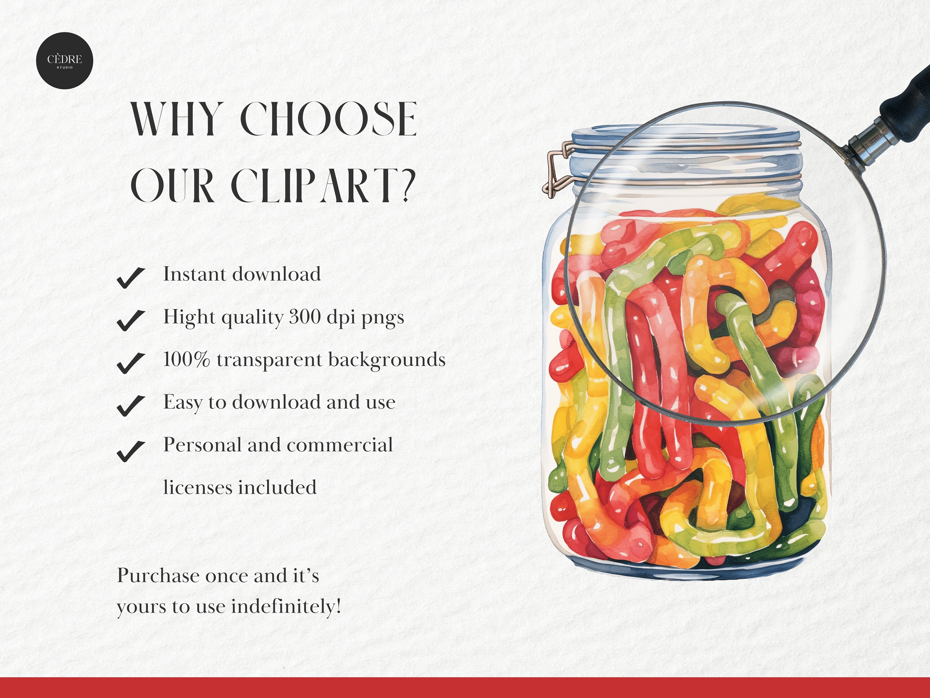 Watercolor Gummy Worms Clipart, Gummies Candy Clipart, Candy in Wrapper ...