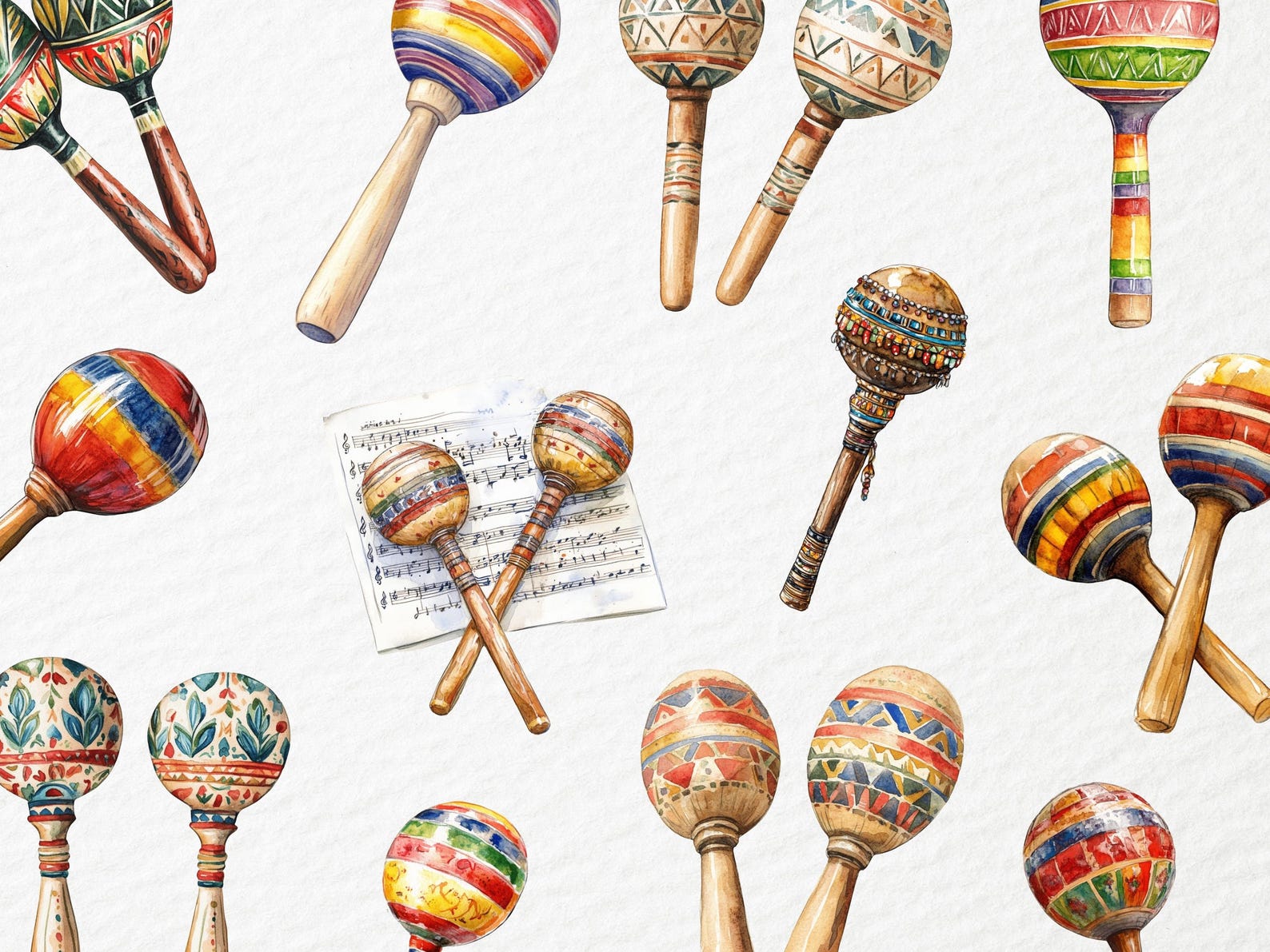 Watercolor Maracas Clipart, Shaker Shac Shac Clipart, Rattle Percussion ...