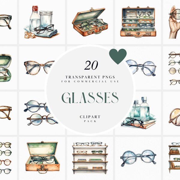 Glasses Clipart - Etsy