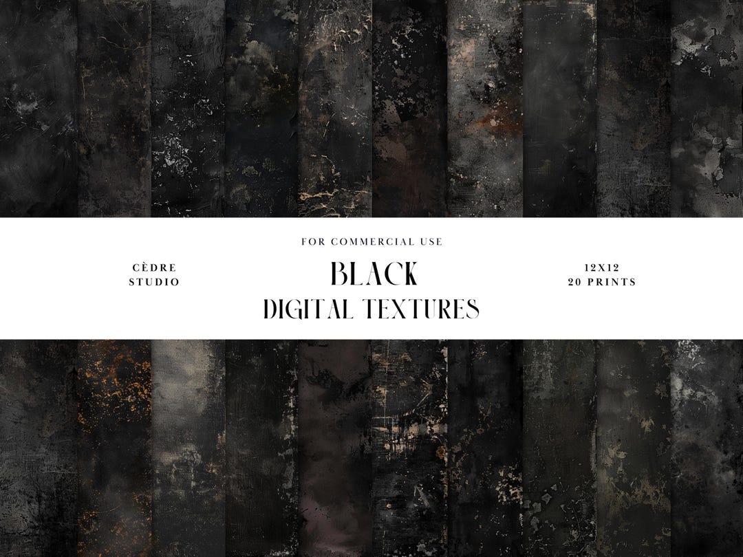 Dark Black Digital Textures, Watercolor Paper Digital Papers, Digital ...
