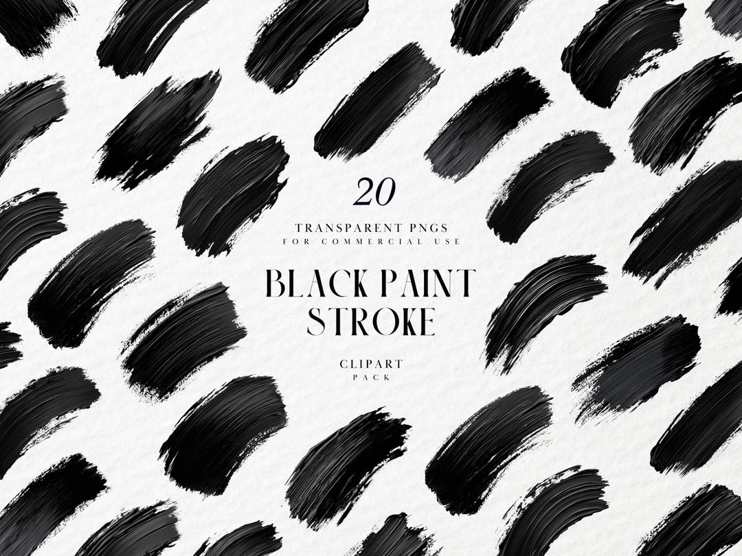 Black Oil Paint Stroke Clipart, Thick Acrylic Painting Brush Stroke ...