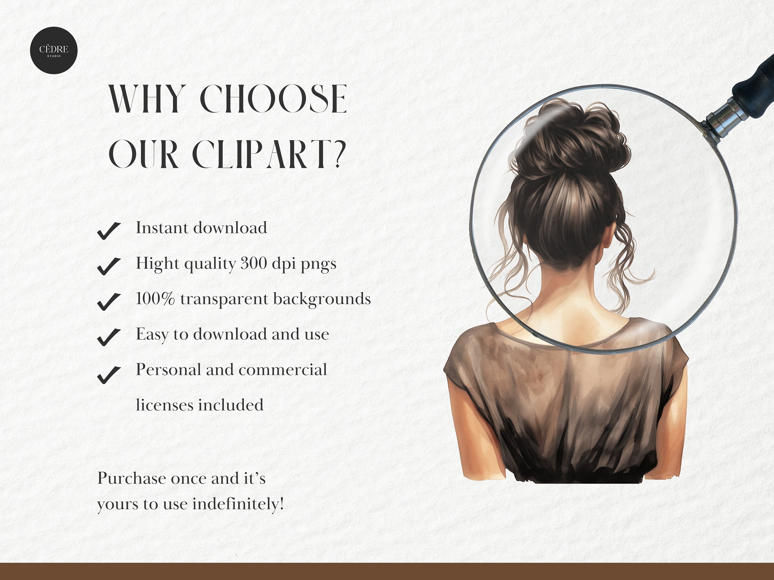 Watercolor Hairbun Clipart, Womens Hair in Bun Clipart, Girls Hair Bun ...