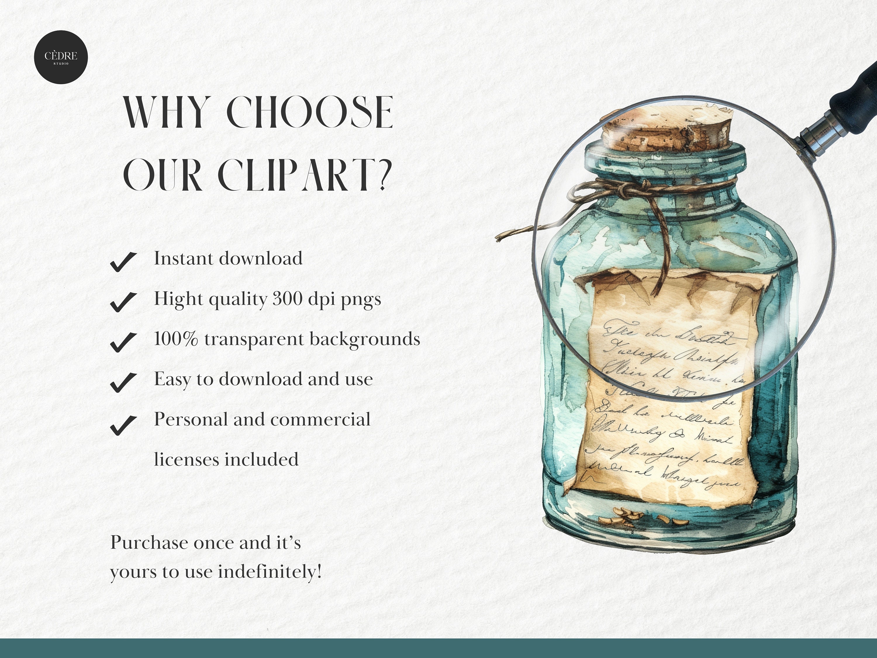 Watercolor Letter in Jar Clipart, Lost Scroll in Jar Clipart, Love ...