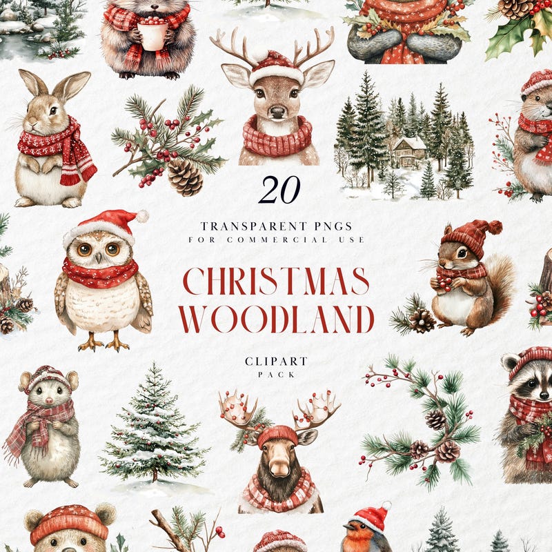 Holiday Clipart Wildlife - Etsy