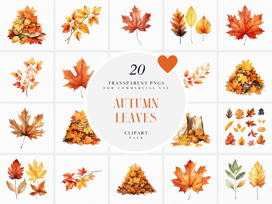 Watercolor Autumn Leaves Clipart, Fall Leaf Clipart, Falling Leaf Fall ...