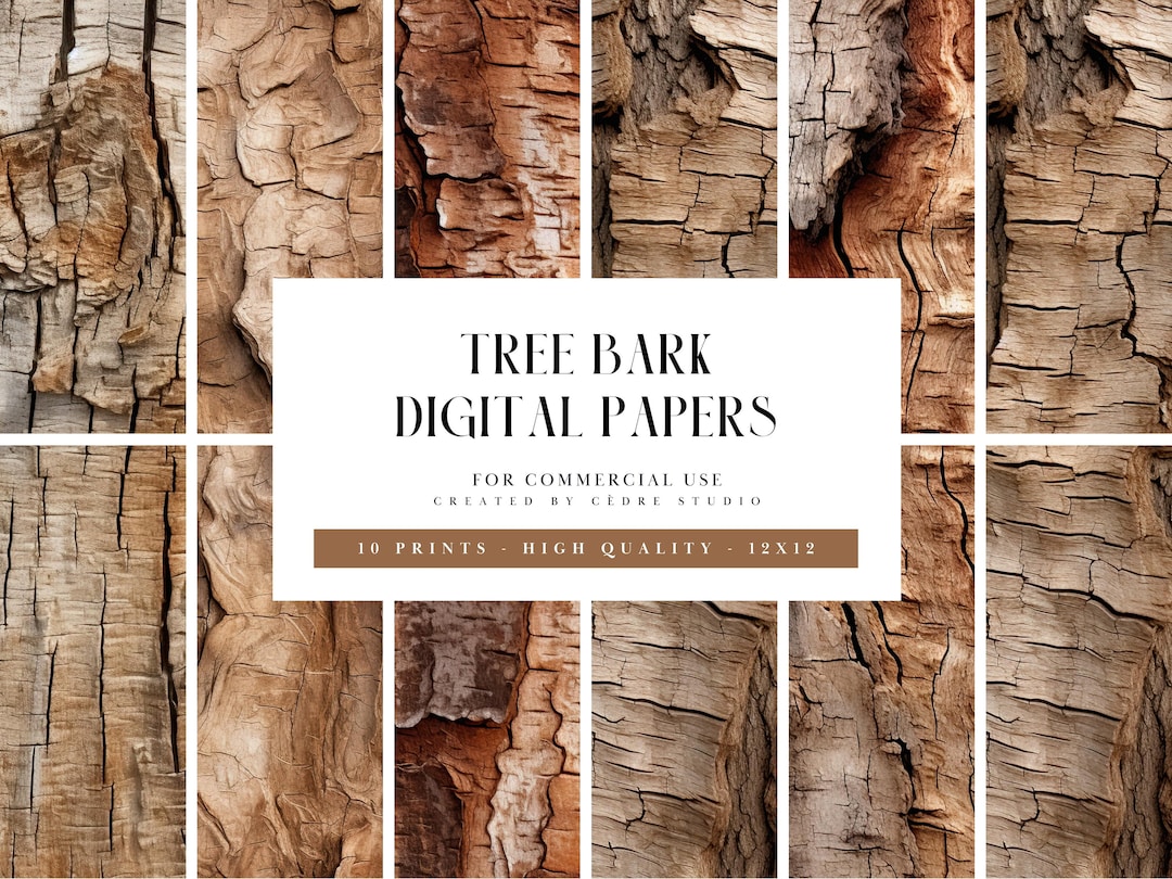 Brown Tree Bark Digital Papers, Bark Wood Digital Patterns, Bark Log ...