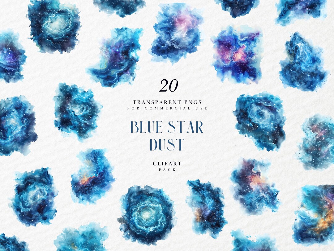 Watercolor Blue Fairy Dust Clipart, Fairy Dust Overlay, Glitter ...