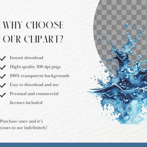 Watercolor Splashing Water Clipart, Water Puddle Splash, Clear Blue ...