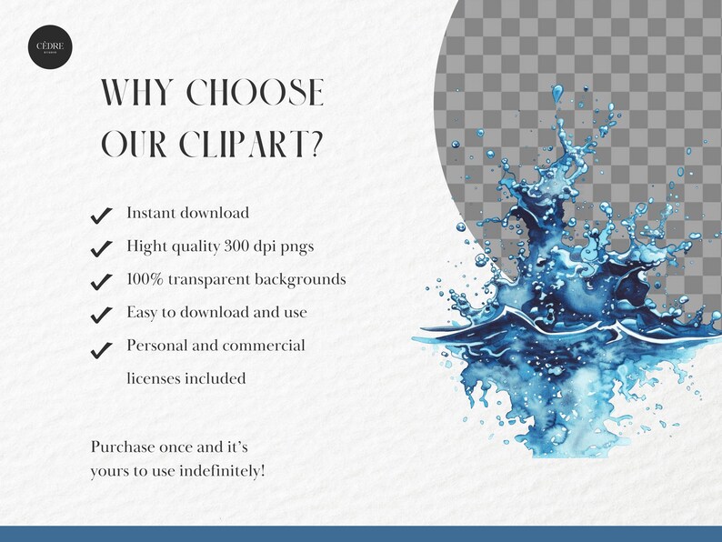 Watercolor Splashing Water Clipart, Water Puddle Splash, Clear Blue ...