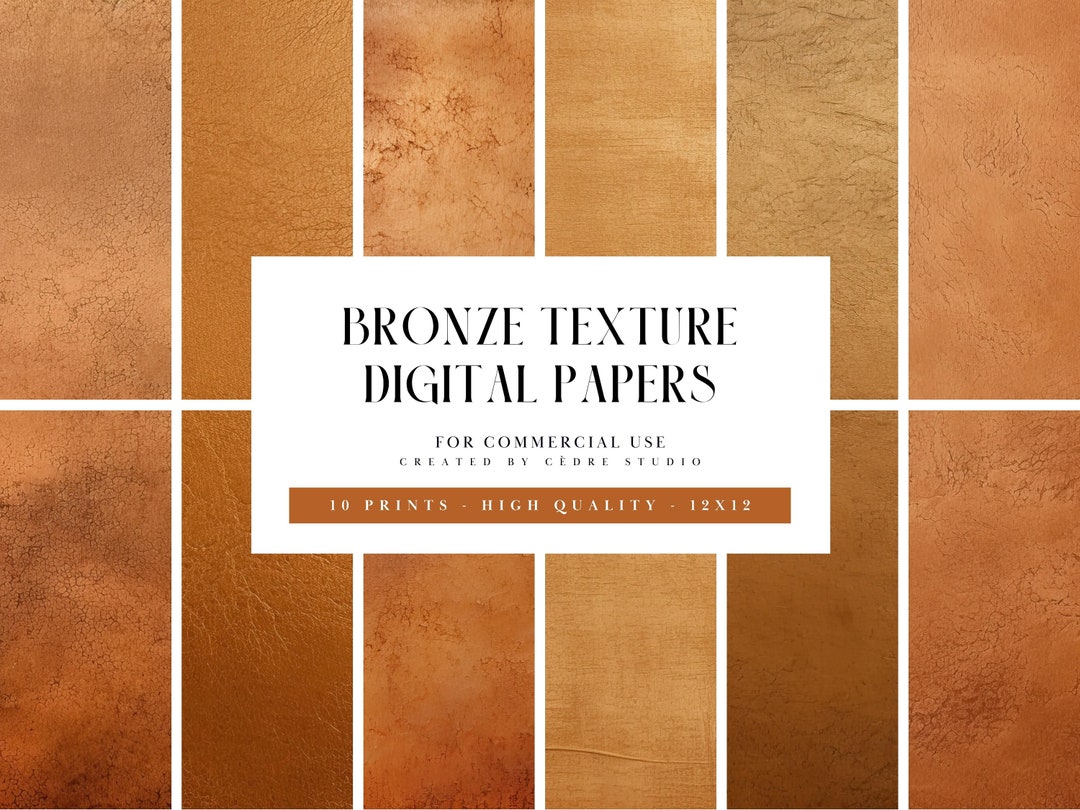 Textured Bronze Digital Papers, Bronze Metal Digital Patterns ...