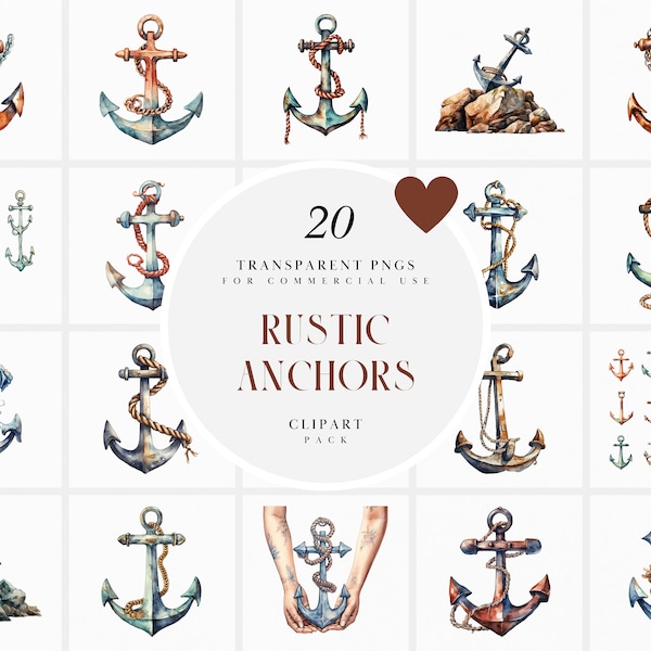 Watercolor Anchor - Etsy