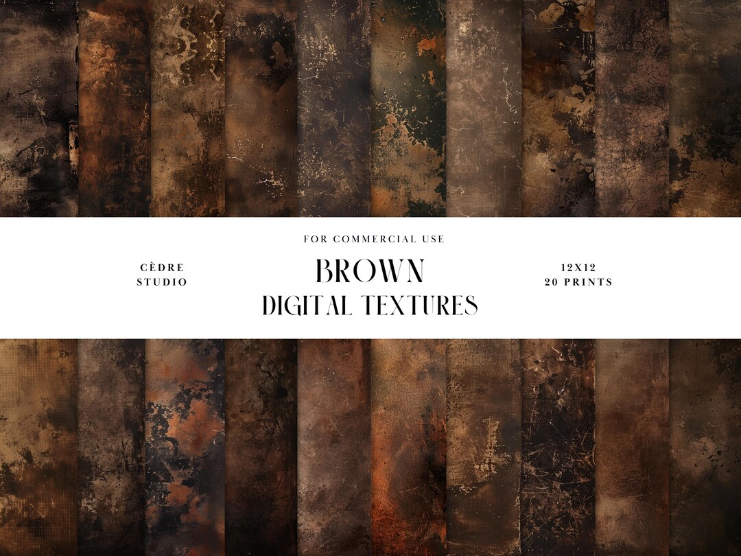 Dark Brown Digital Textures, Watercolor Paper Digital Papers, Digital ...