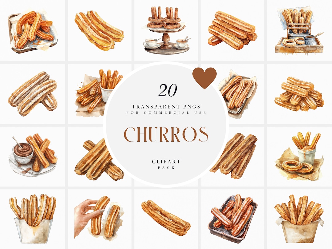 Watercolor Churros Clipart, Churro Clipart, Sweets, Mexican Cuisine ...