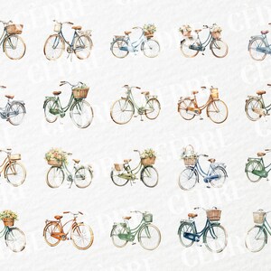 Watercolor Pastel Bicycles Clipart, Cute Bikes Clipart, Dutch Bike ...