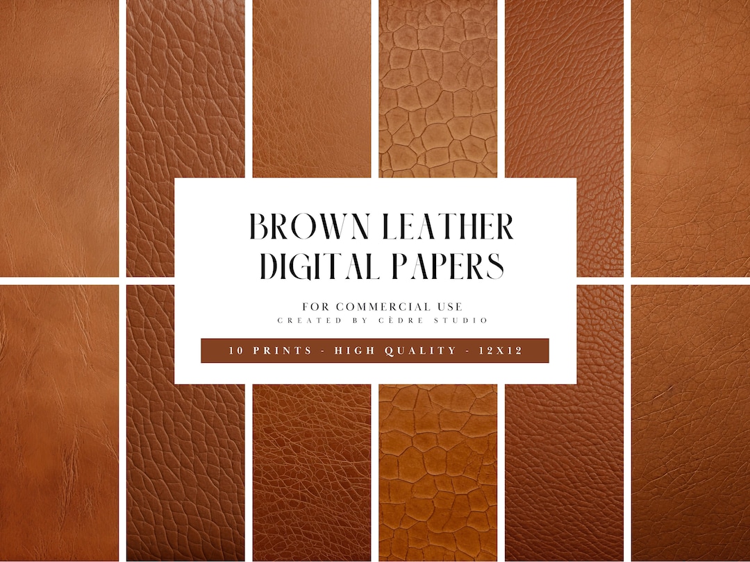 Brown Leather Digital Papers, Brown Leather Digital Patterns, Leather ...