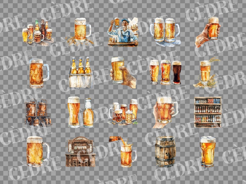 Watercolor Cold Ale Clipart, Cold Ales Drinks, Pub Drinking, Ale Can ...