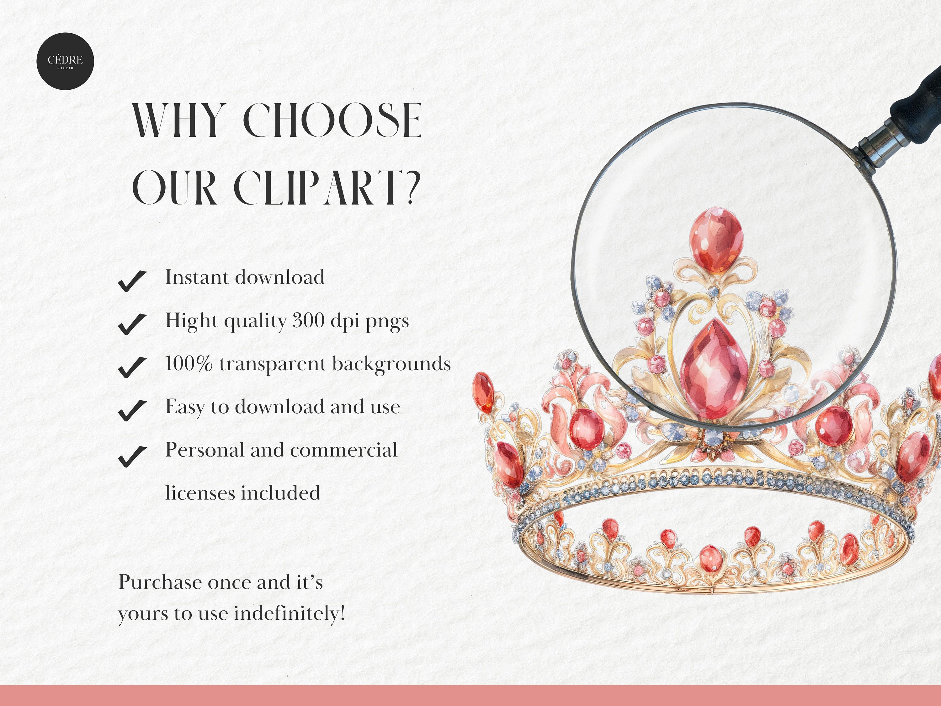 Watercolor Princess Tiara Clipart, Royal Tiaras Clipart, Jewelled Queen ...