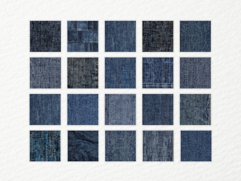 Dark Wash Denim Digital Textures, Blue Jeans Digital Papers, Digital ...