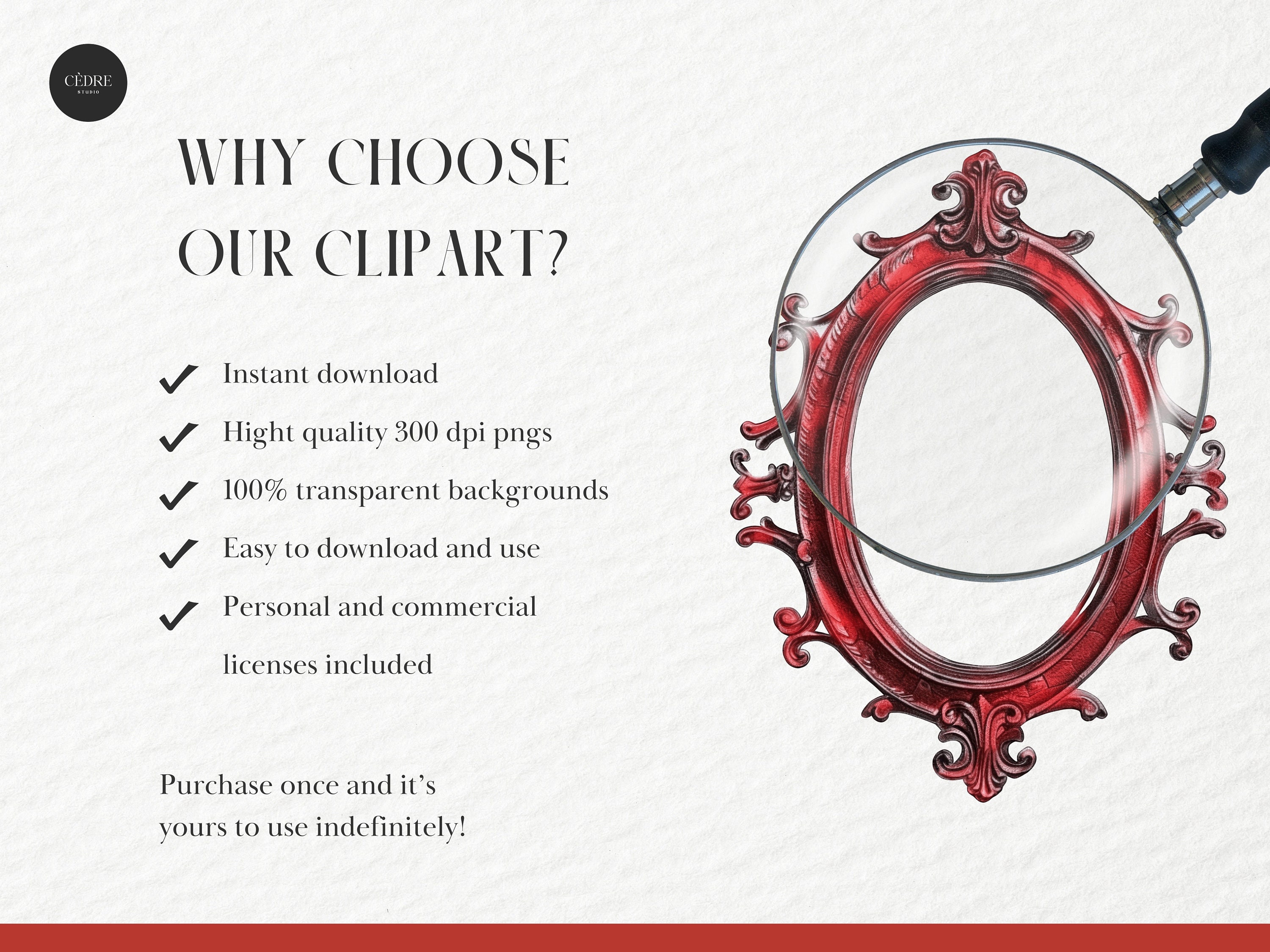 Watercolor Red Frames Clipart, Antique Ornamental Corner Border ...