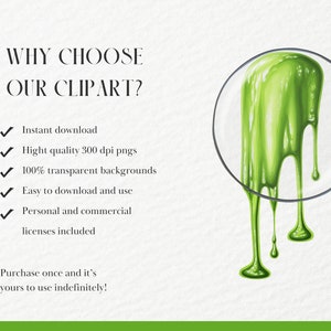 Watercolor Green Slime Clipart, Dripping Slime Clipart, Slime Drip ...