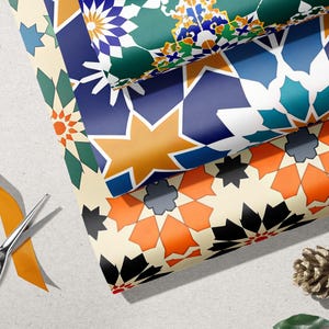 Moroccan Tiles Digital Papers, Islamic Arabesque Tile Digital Patterns ...