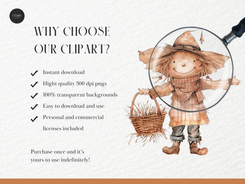 Watercolor Cute Scarecrow Clipart, Cartoon Scarecrow, Kids Illustration ...