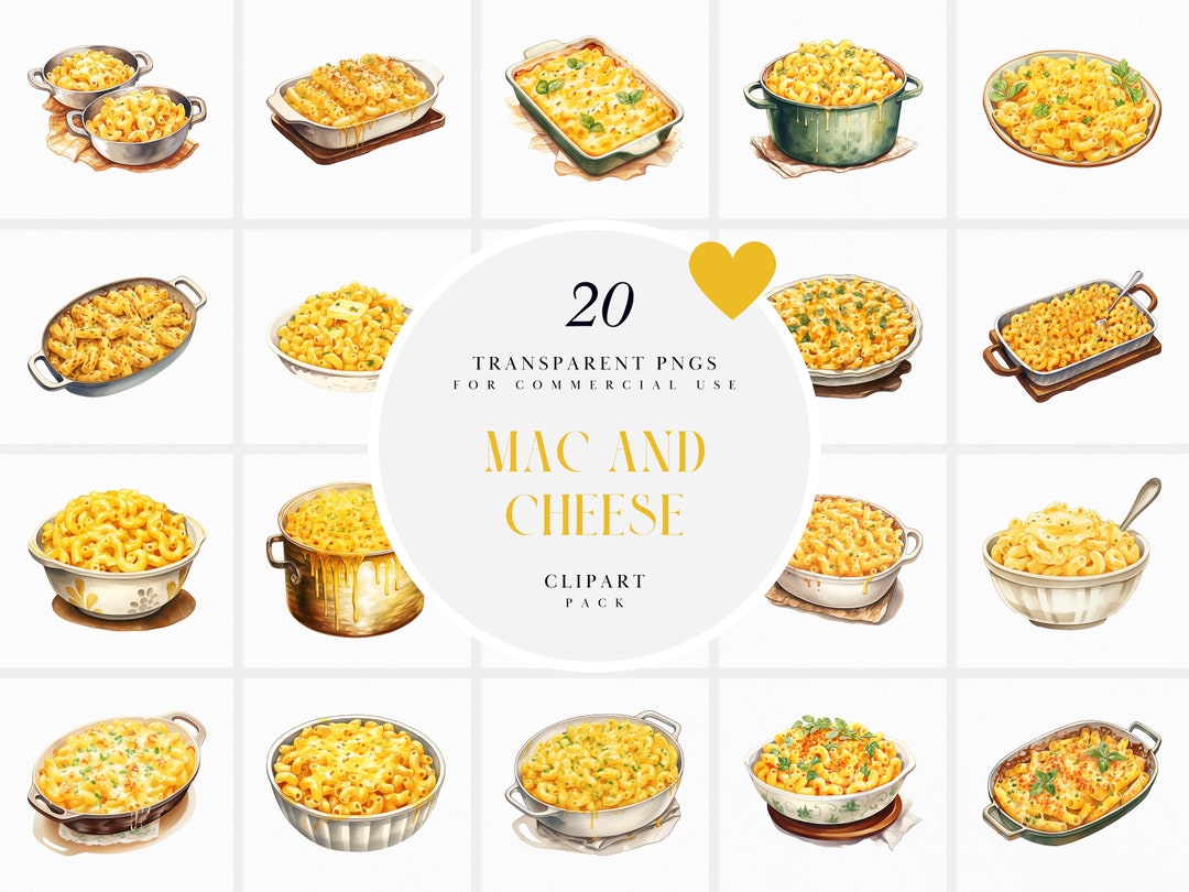 Watercolor Mac and Cheese Clipart, Warm Creamy Mac N Cheese Clipart ...
