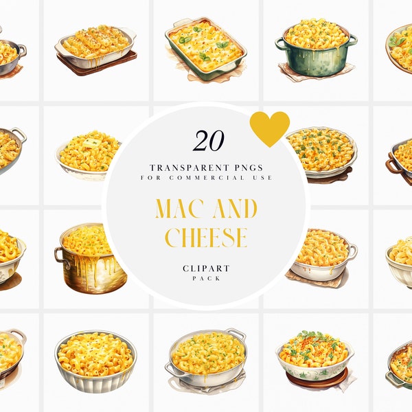 Mac and Cheese Clip Art - Etsy