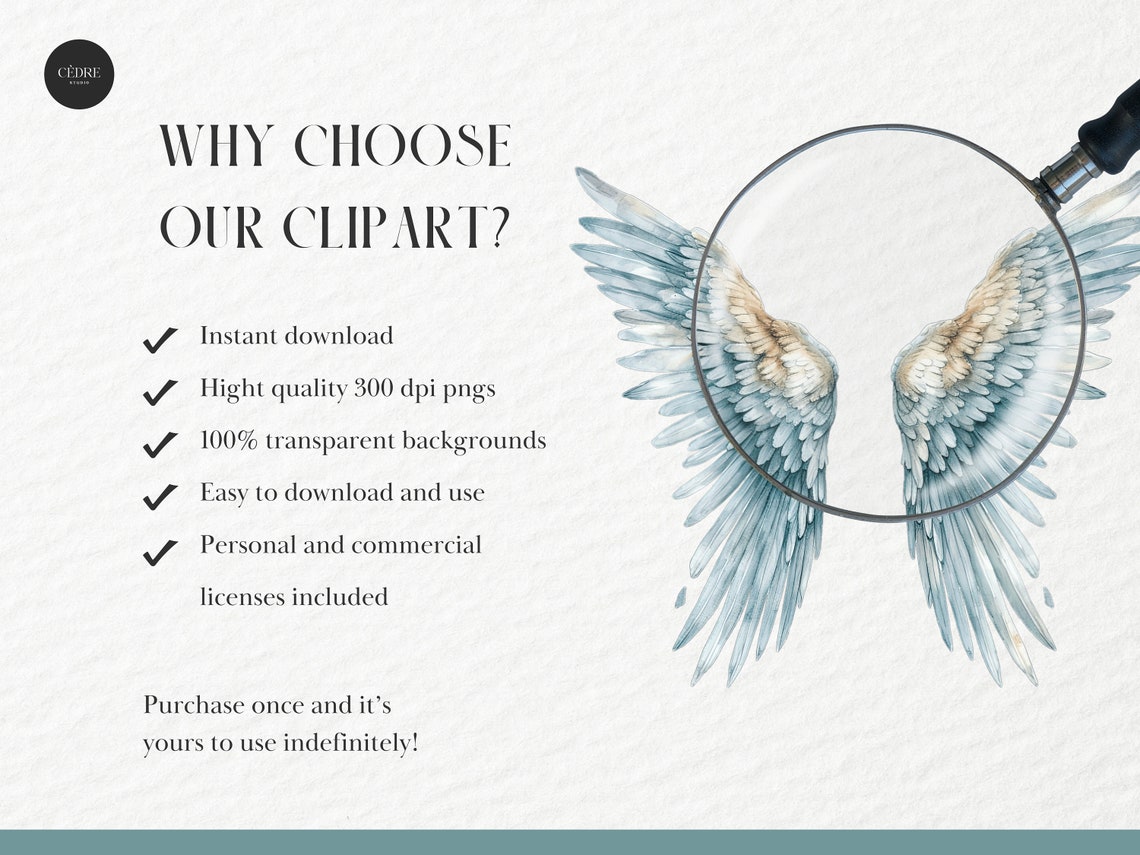 Watercolor Angel Wings Clipart, Heaven Angel Wing Clipart, White ...