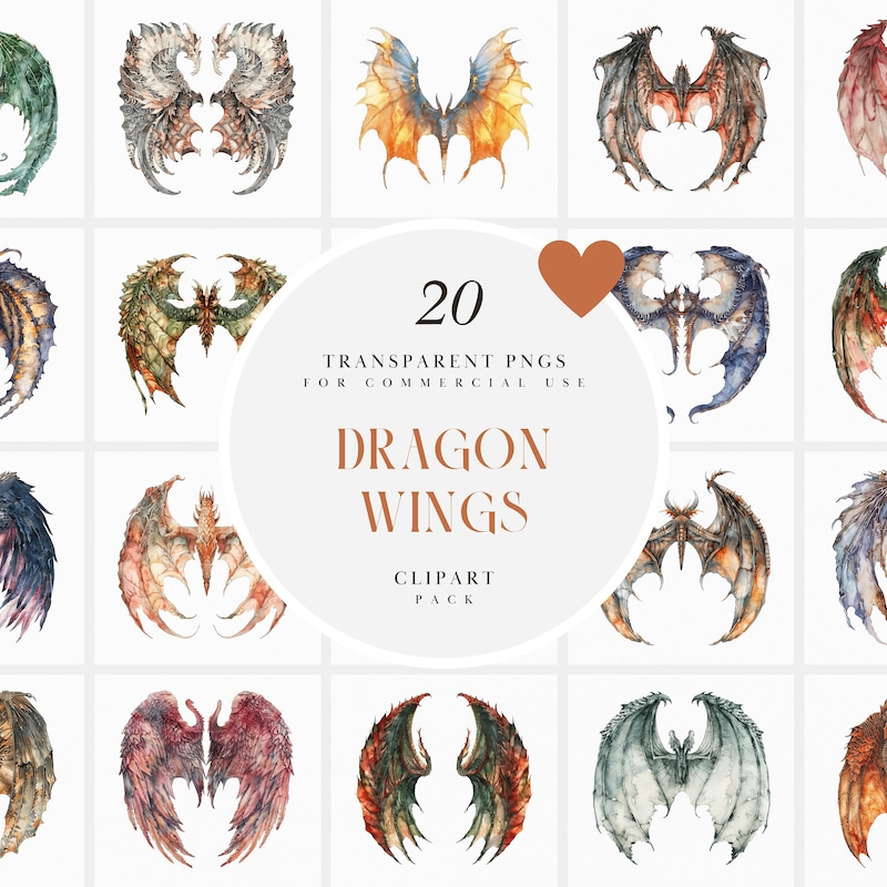 Watercolor Dragon Wings - Etsy