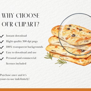 Watercolor Focaccia Clipart, Warm Italian Focaccia Bread Clipart, Fresh ...