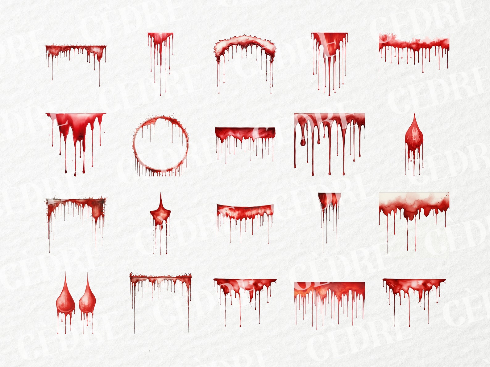 Watercolor Dripping Blood Clipart, Red Blood Drip Overlay, Blood ...