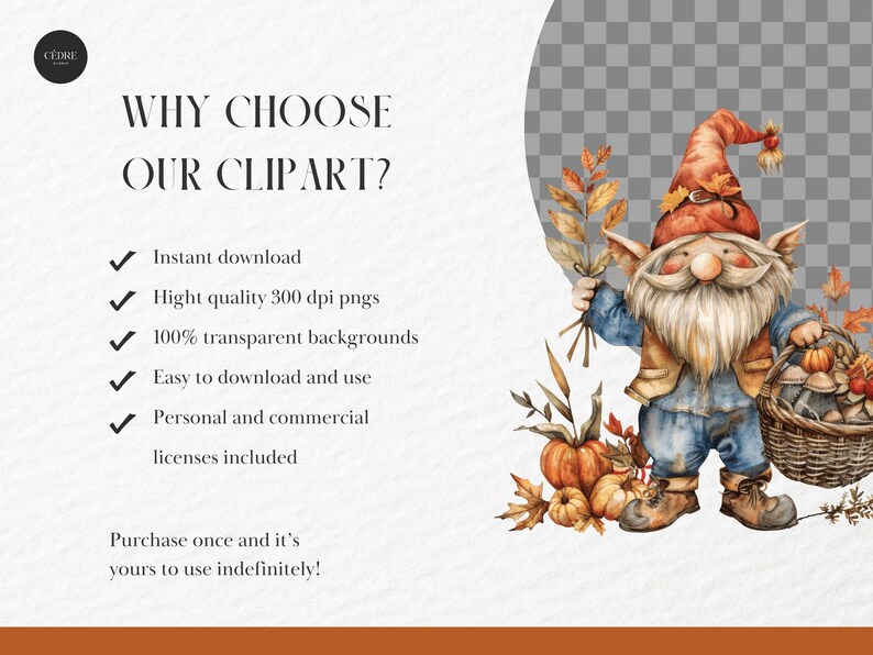 Watercolor Autumn Gnome Clipart, Cozy Garden Sprite With Pumpkin Spice ...