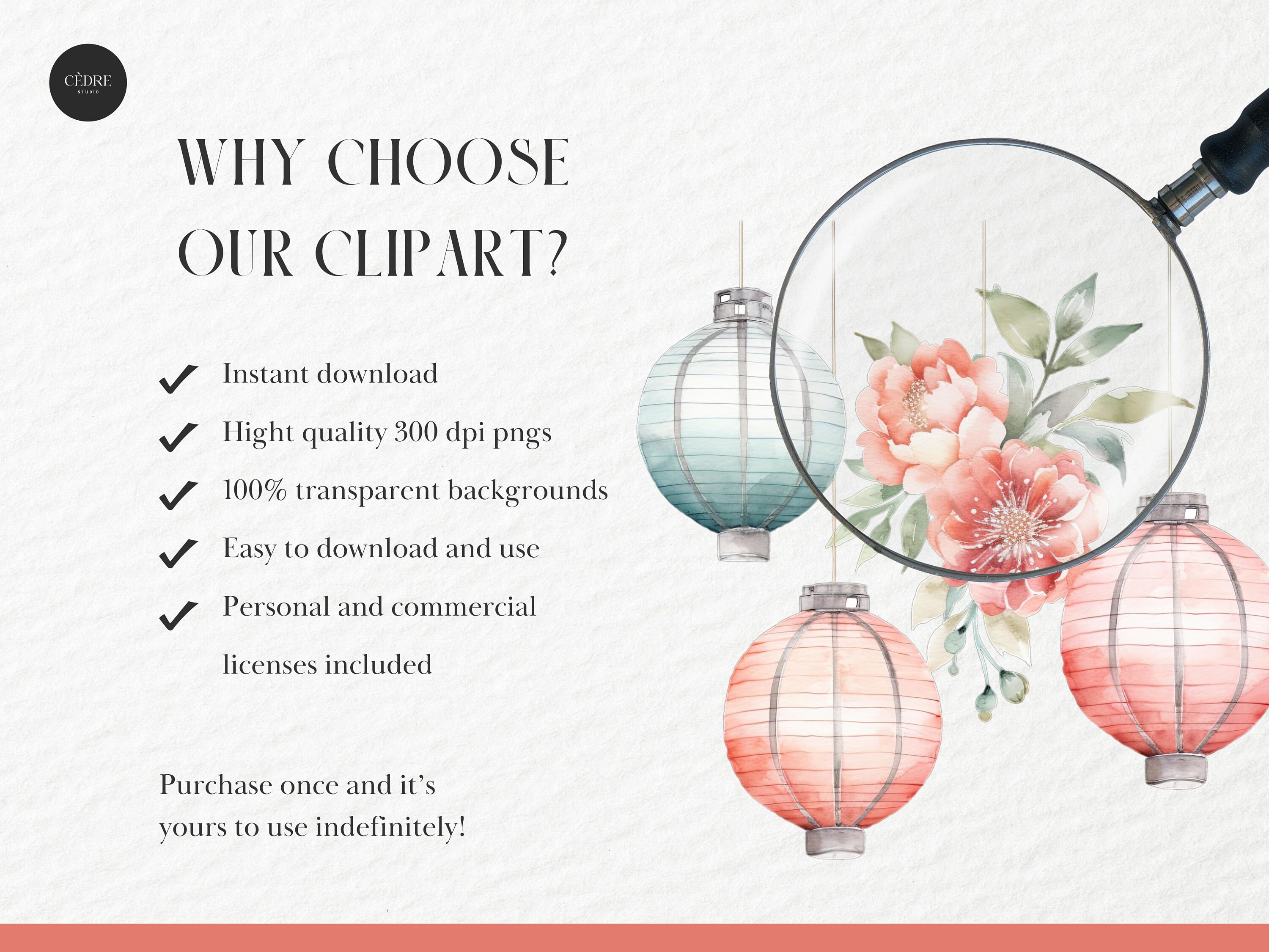 Watercolor Floral Paper Lantern Clipart Paper Lanterns - Etsy