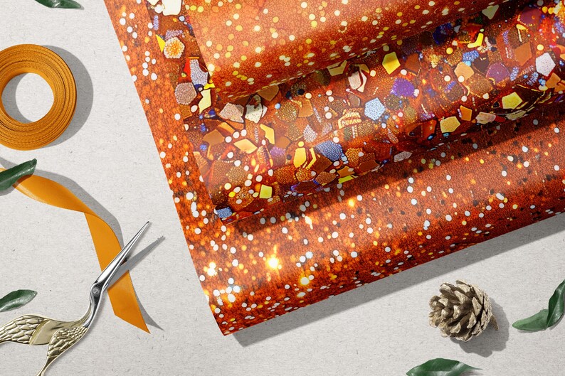 Orange Glitter Digital Papers, Sparkly Glitter Digital Texture, Shimmer ...