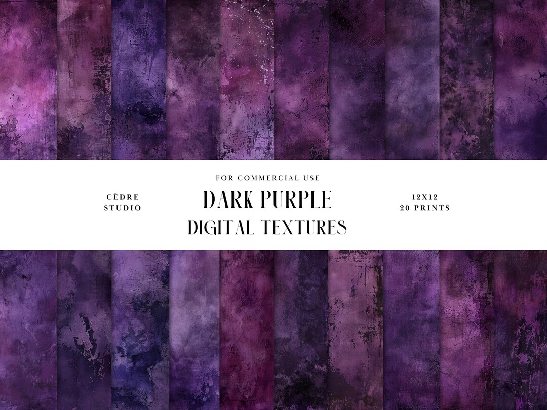 Dark Purple Digital Textures, Watercolor Paper Digital Papers, Digital ...