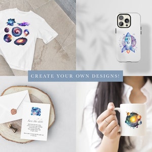 Watercolor Outer Space Clipart Planets Clipart Solar System - Etsy