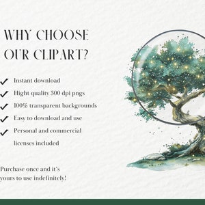 Watercolor Whimsical Tree Clipart, Enchanted Magical Trees Clipart ...
